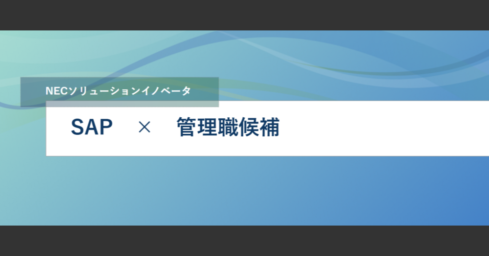 [EP01]＜幹部候補＞SAP領域の事業拡大に向けた要員育成、案件獲得、施策を推進 | NECソリューションイノベータ株式会社
